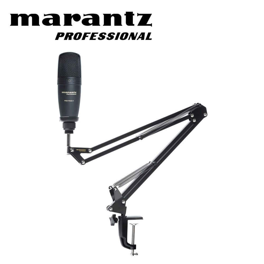 Marantz Pro Pod Pack 1 套裝(USB 電容式錄音室麥克風＋廣播支架+ USB 線) – Mixer Audio