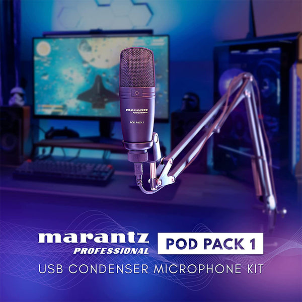 Marantz Pro Pod Pack 1 套裝(USB 電容式錄音室麥克風＋廣播支架+ USB 線) – Mixer Audio